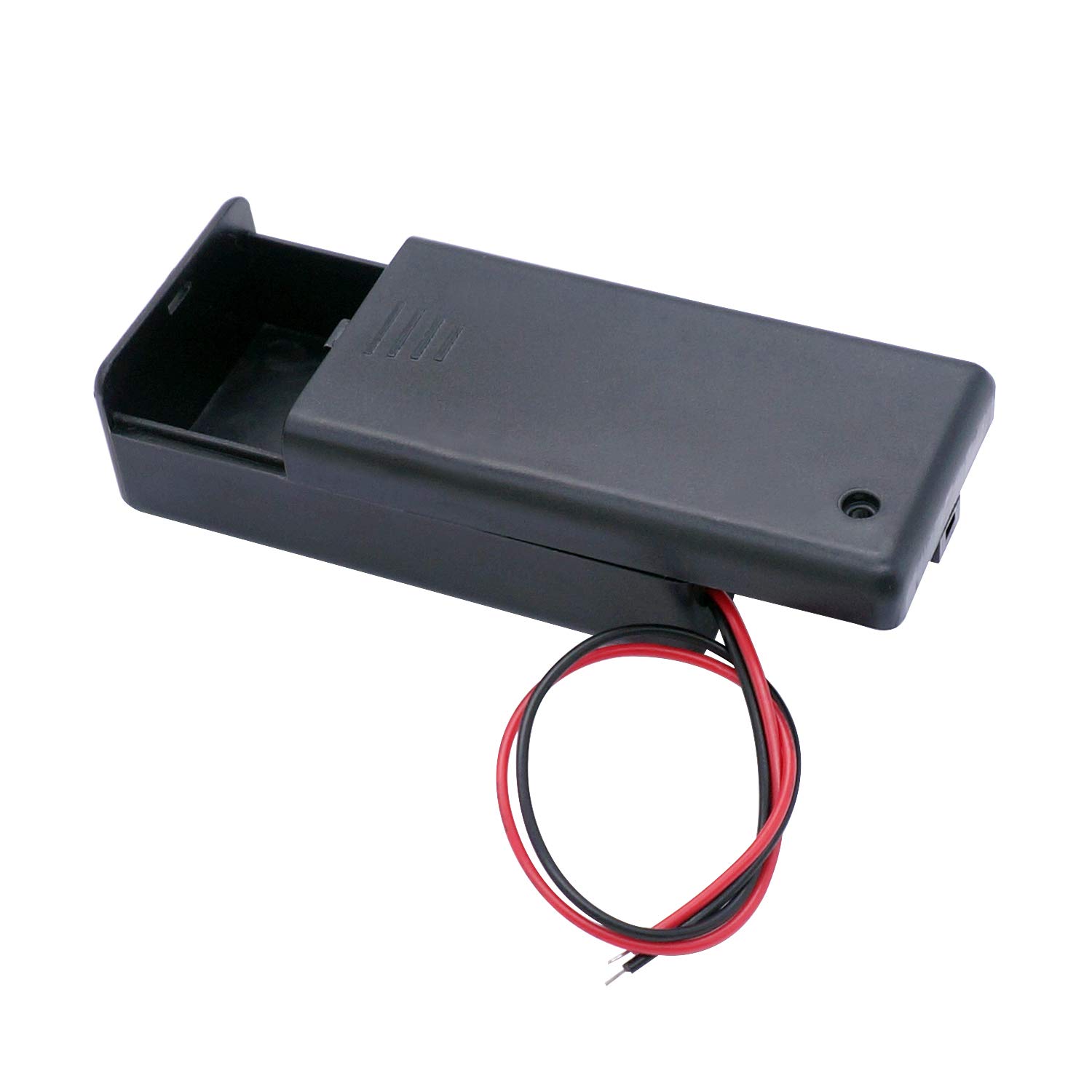 TWTADE 4Pcs Battery Holder with ON/Off Switch 9V Battery Case Box with Leads I-014