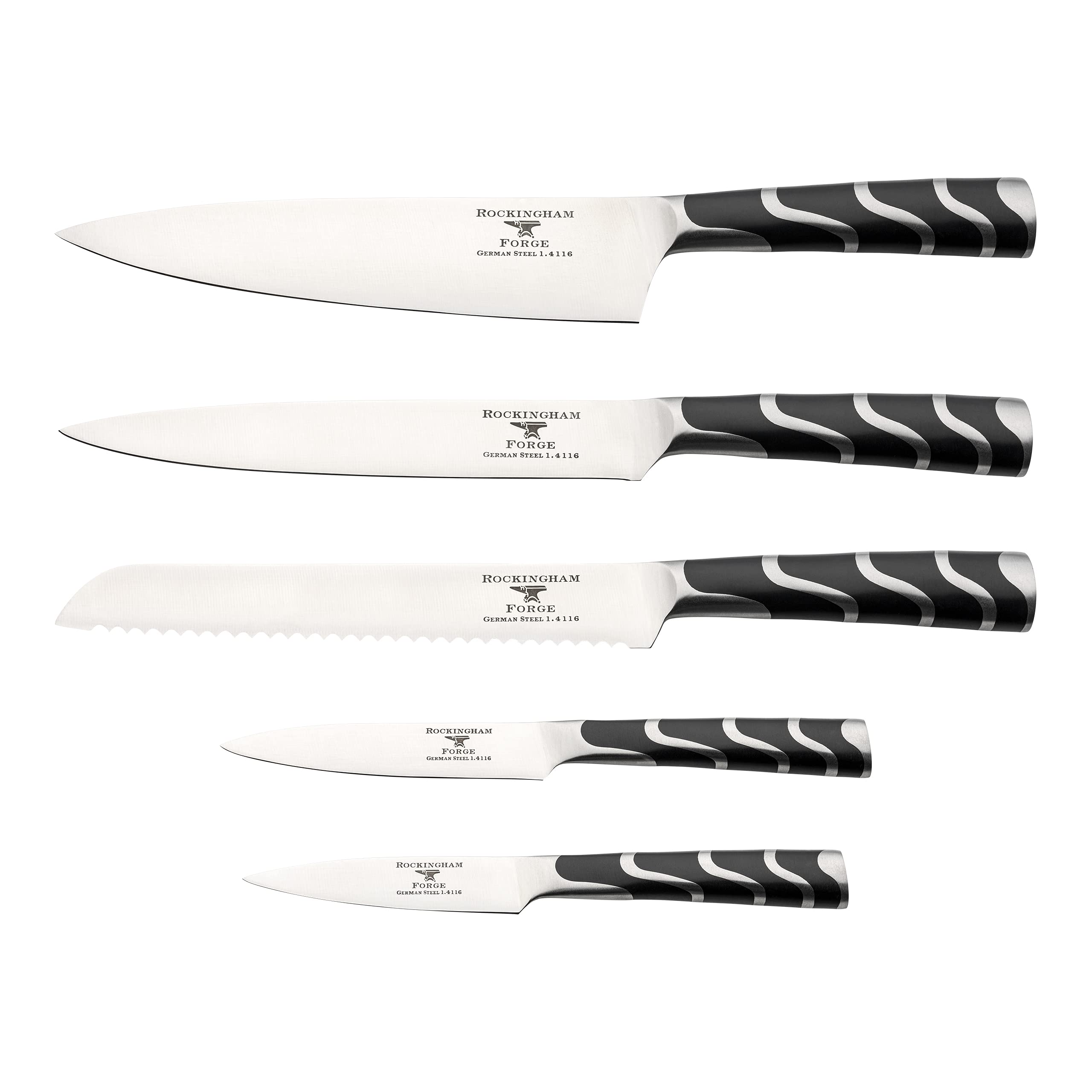 Rockingham Forge 128 Series 4 Inch Vegetable Knife with German Steel Blade, Ergonomic Handle Made of ABS Plastic and Steel, Paring Knife