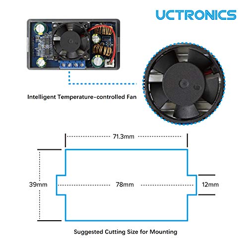UCTRONICS DC 9V 12V 24V 36V 5A Variable Voltage Power Supply 6-36V to 0.6-36V Adjustable Buck Boost Converter, Portable Bench Constant Voltage Current Stabilized Regulator Module