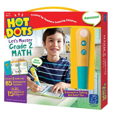 Educational Insights Hot Dots Letās Master 2nd Grade Math Set, Homeschool & School Readiness Learning Workbooks, 2 Books & Interactive Pen, 100 Math Lessons, Ages 7+