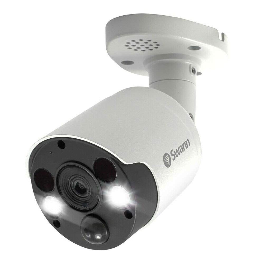 Swann Add-On DVR Bullet Security Camera with Sensor Spotlight, 4K Ultra HD Video, Indoor or Outdoor Design, Dusk to Dawn Color Night Vision Plus True Detect Heat and Motion Detection