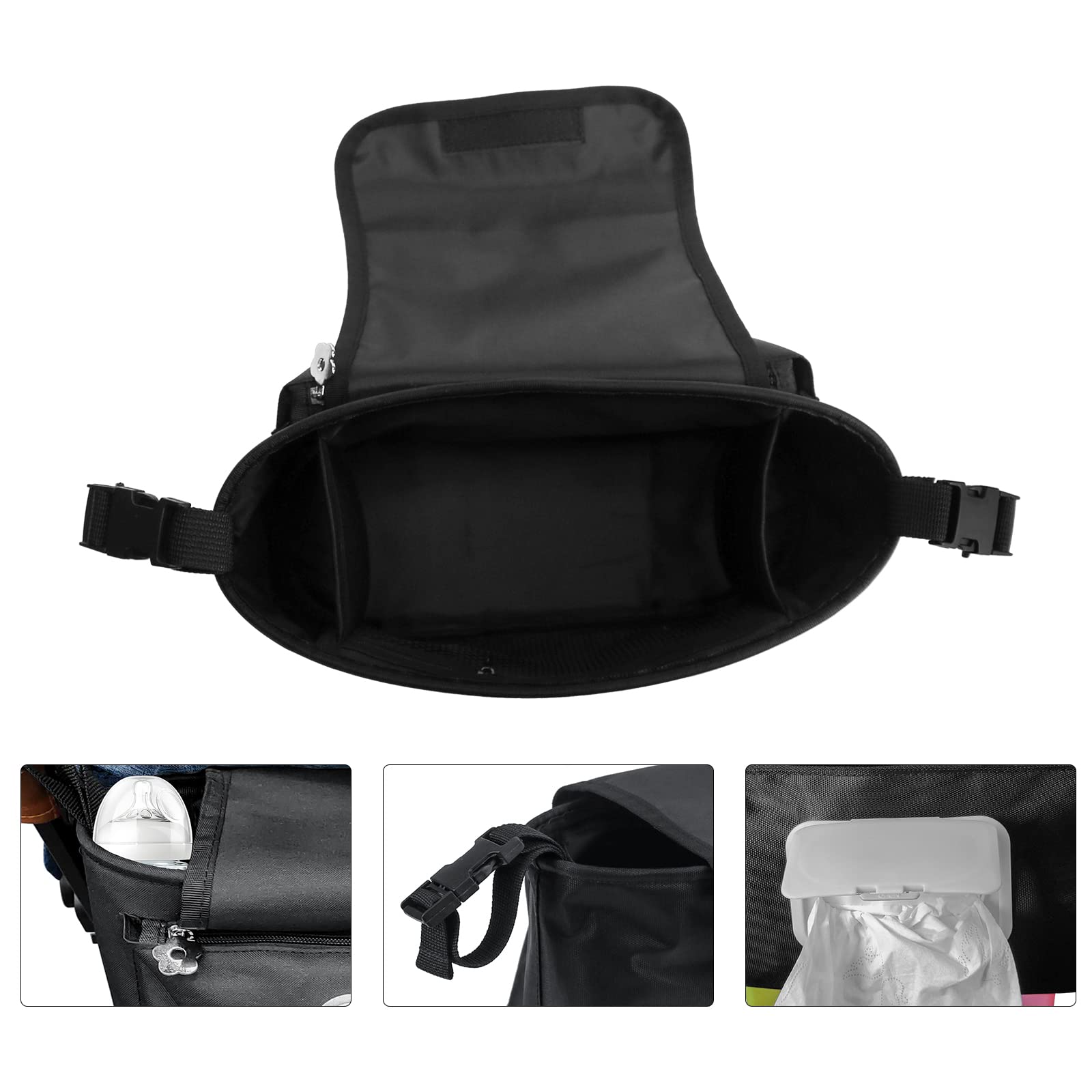 Aiguotua Universal Stroller Organizer with Insulated Cup Holder & Shoulder Strap, Fits for Stroller like Uppababy, Baby Jogger, Britax, BOB, Umbrella and Pet Stroller