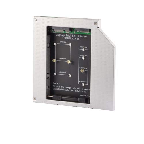 SATA 2nd HDD SSD Hard Drive 12.7 mm Universal Caddy for mSATA or M.2 SSD