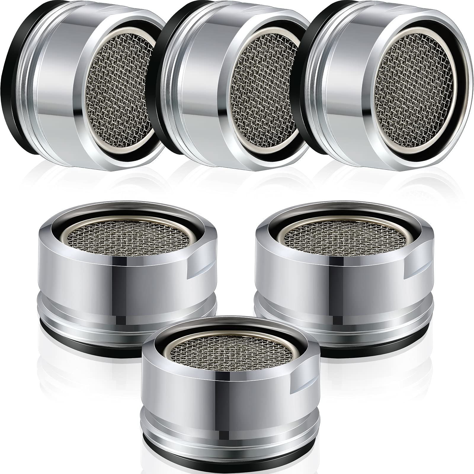 6 Pieces Bathroom Faucet Aerator Replacement Parts with Brass Shell 15/16-Inch 24 mm Male Threads Kitchen Sink Aerators Universal Size Aerator Faucet Filter