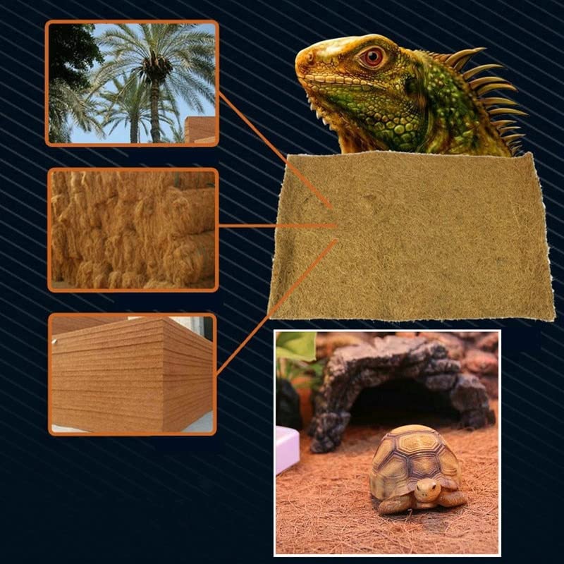 BATRC SYXYSM Natural Coconut Palm Fiber Mat Reptile Lizard Snake Chameleon Carpet Reptile Supplies Moisture-Proof Substrate (Size : 5.75 * 15.75in)