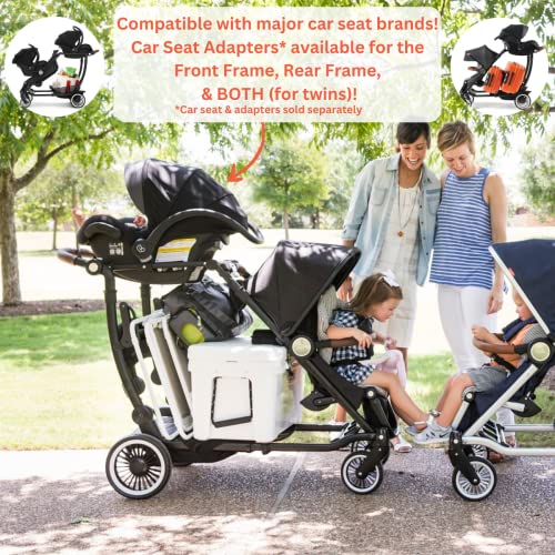 Austlen Entourage 2.0 Double Stroller in Navy (Also Available in Black)