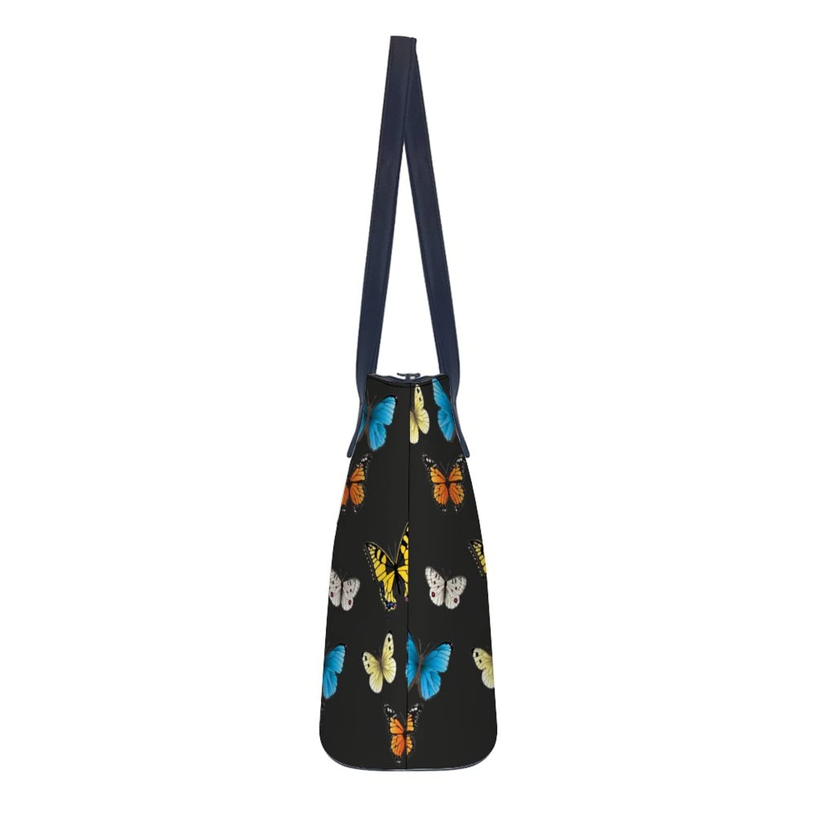 Beautiful Butterfly Women's Tote Bag PU Leather Shoulder Bag Handbags Purse For Work Shopping Travel