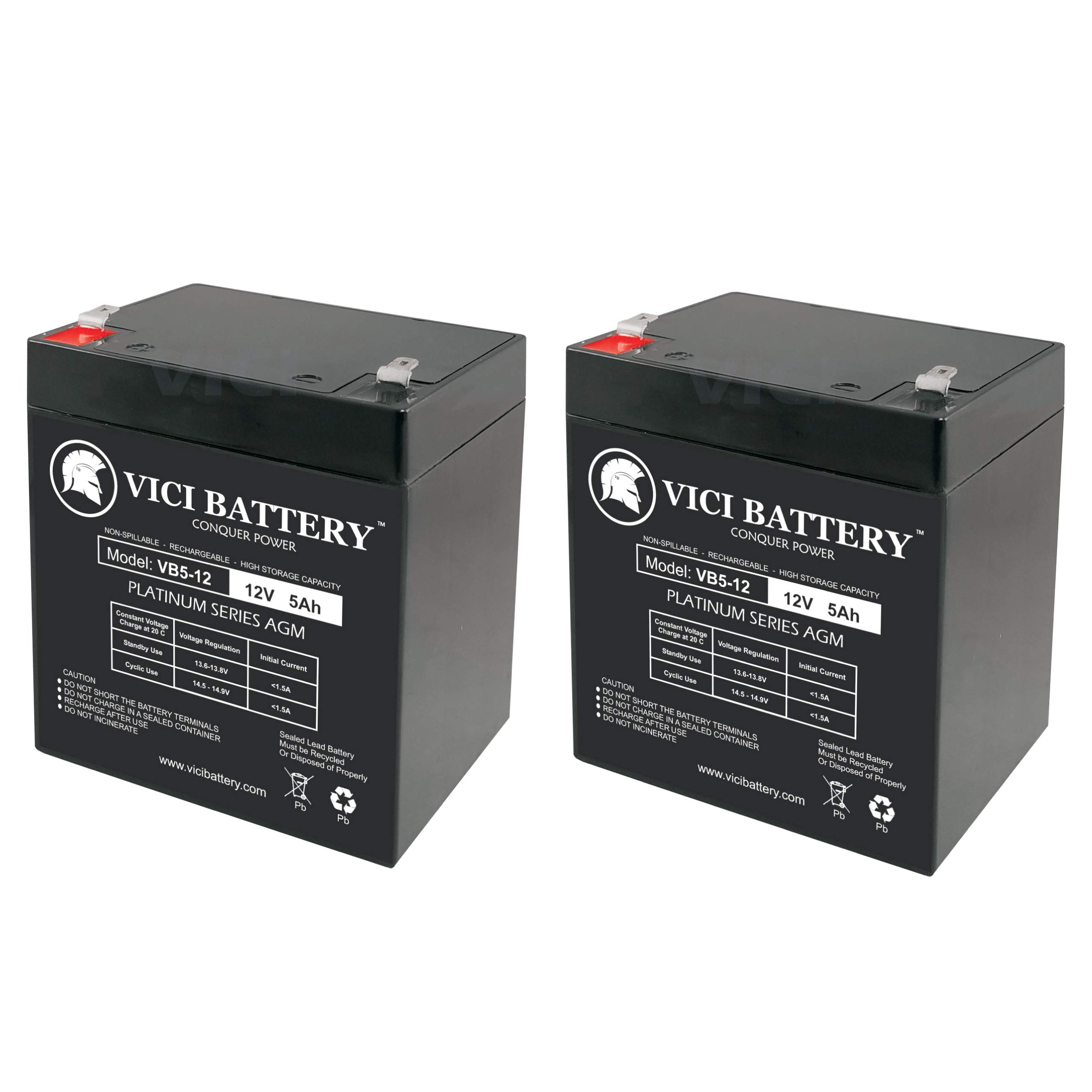 VICI Battery 12V 5AH SLA Battery Replacement for Viking DUBB12-2 Pack Brand Product