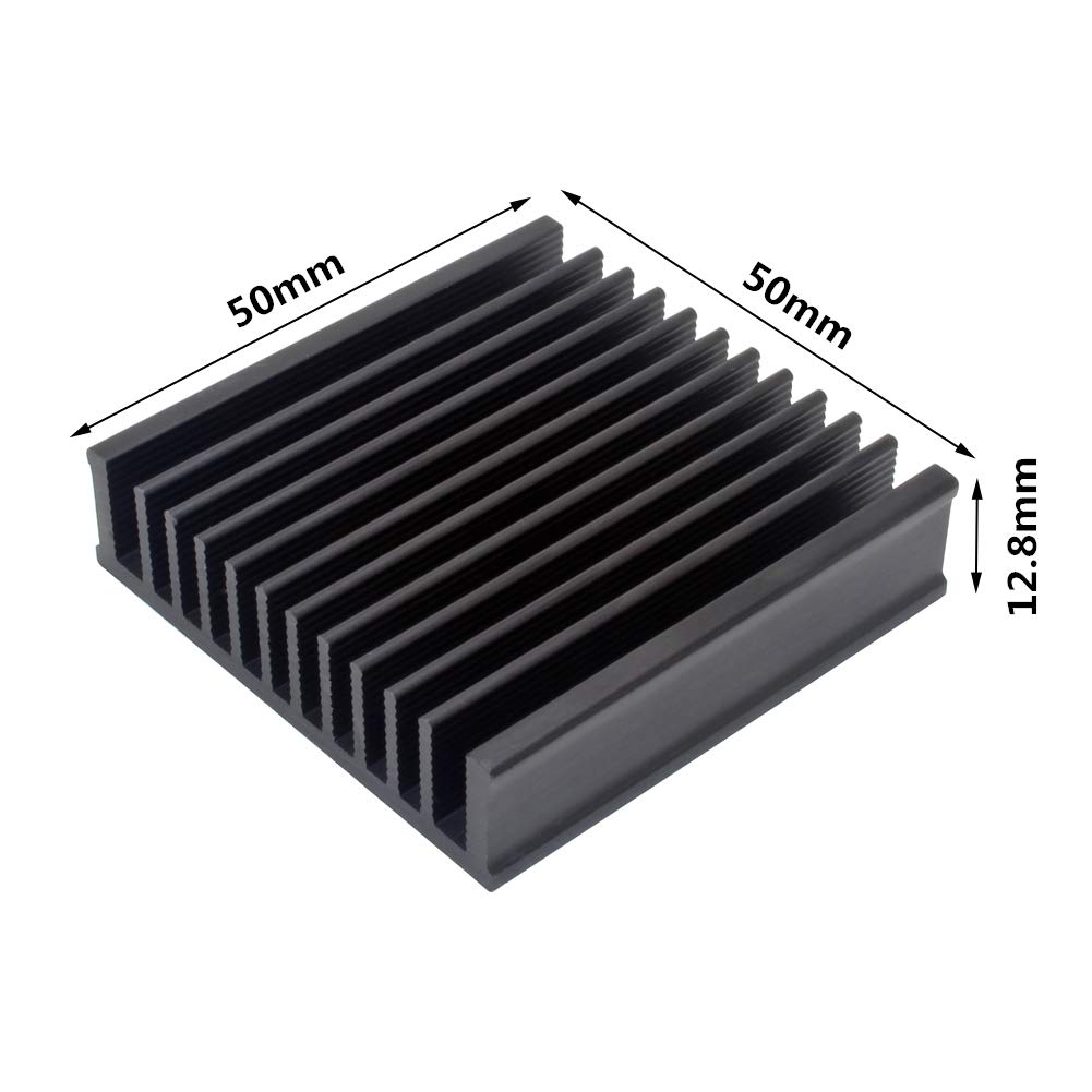 4pcs Aluminum Heatsink 50x50x12.8mm / 1.97x1.97x0.5inches for Electronic Chip Cooling with Thermal Conductive Double Sided Tape