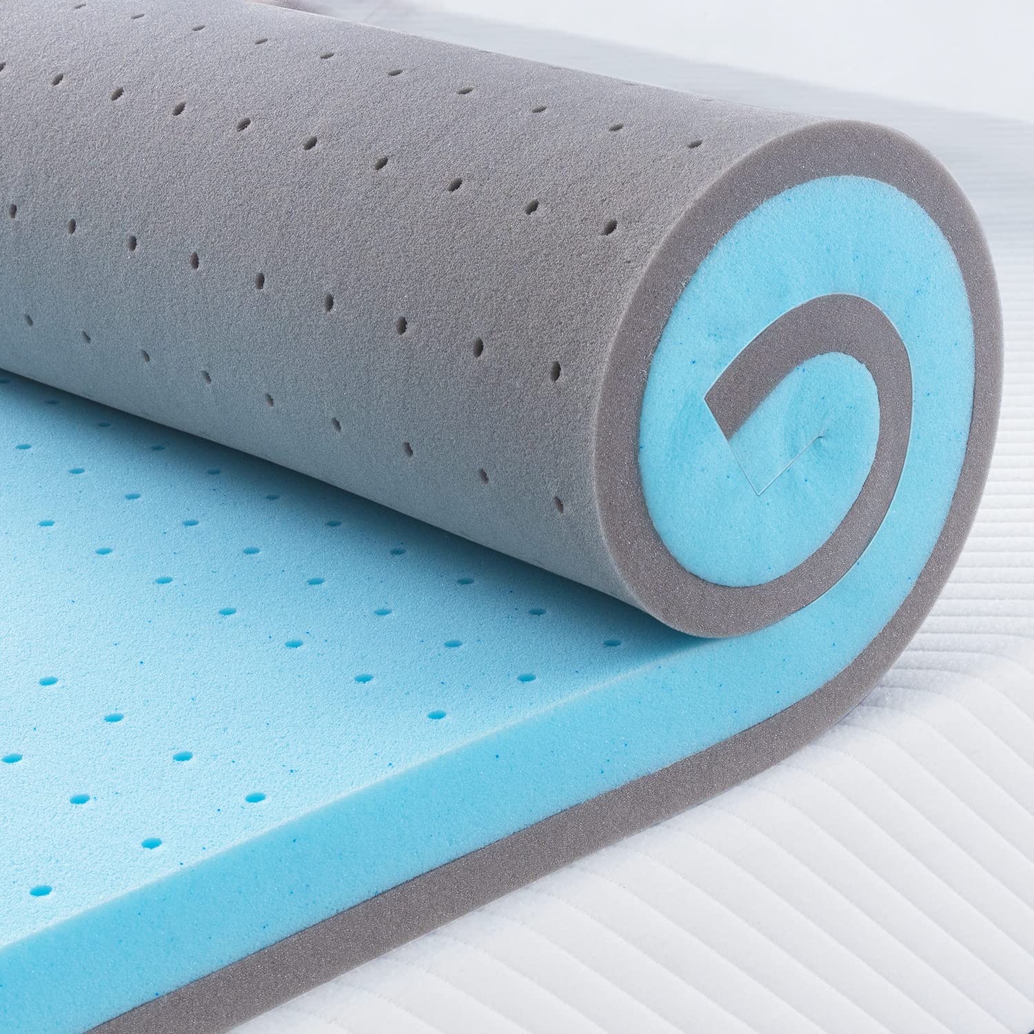 Maxzzz Twin Mattress Topper,3 Inch Ventilated Design Memory Foam Queen Mattress Topper,Cooling Gel Infused Swirl Foam Pad for Pressure Relief Back Pain, CertiPUR-US Certified