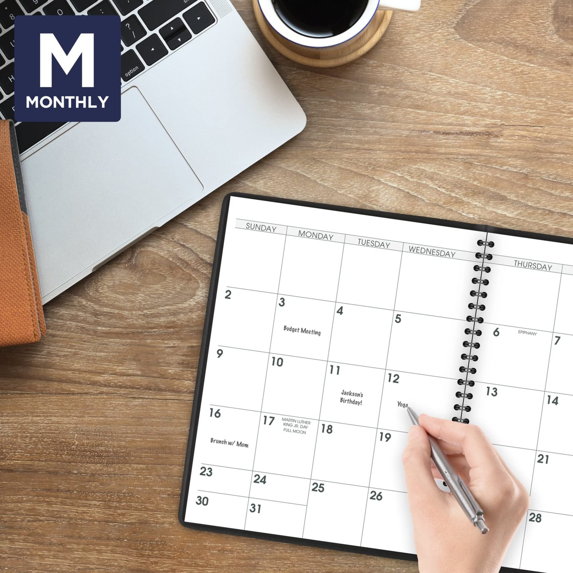 2022 Monthly Planner by AT-A-GLANCE, 7" x 8-3/4", Medium, Large Print, Black (70LP0905)