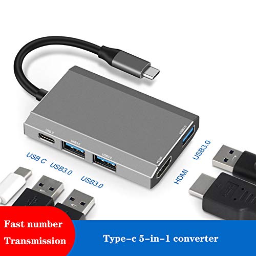 XUNMAIFHB Portable Docking Station,Type c hub hub 5-in-1 USB HUB5 Port Computer Adapter Mobile Phone Docking Station USB3.0, HDMI, Type-C Fast Transmission