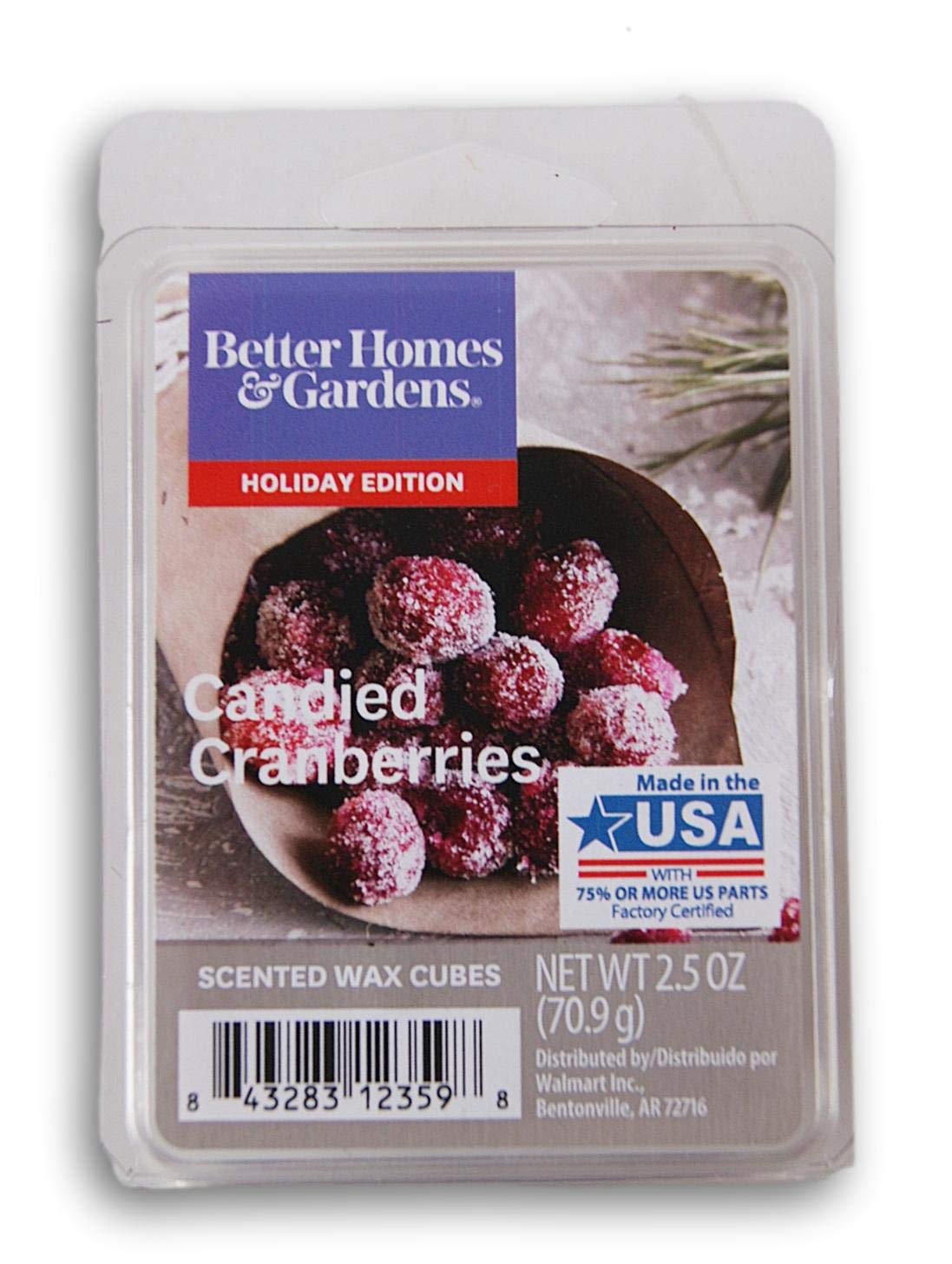 Better Homes and Gardens Scented Wax Cubes 2020 Editions - Candied Cranberries - 2.5 Oz