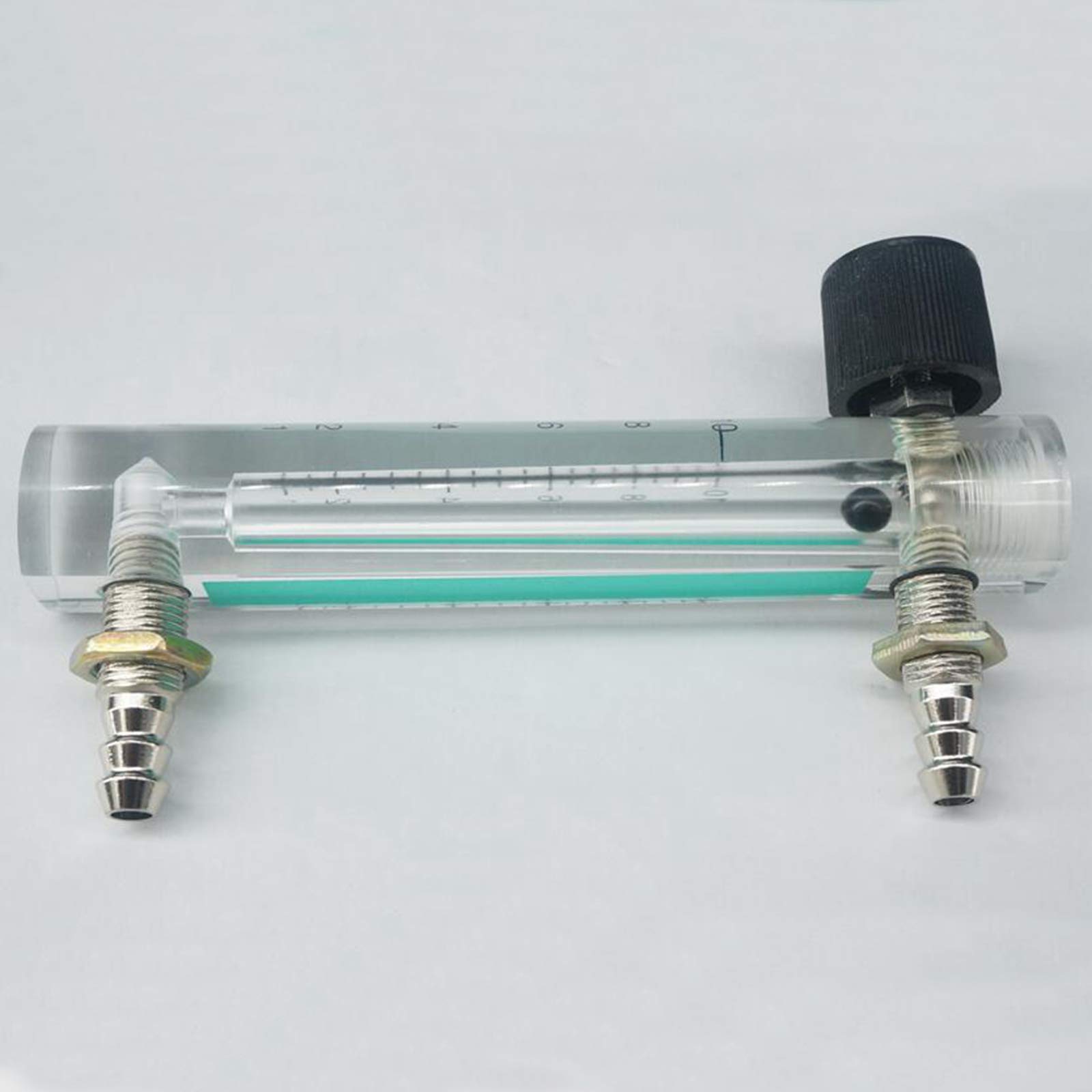 Sorekarain 1-10L/min LZM-6T Gas Air Oxygen Flowmeter Rotameter with Valve 8mm Hose Barb