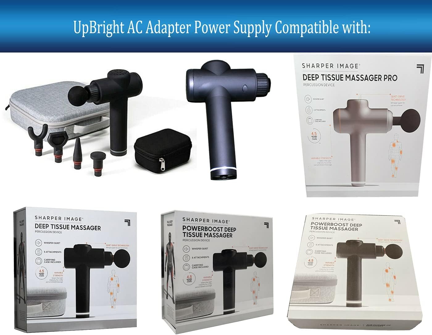 UpBright 27V AC/DC Adapter Compatible with Sharper Image 1011666 1013002 1012667 1013983 1013985 Powerboost Deep Tissue Cordless Massager Pro Percussion Device Massage Gun Power Supply Battery Charger