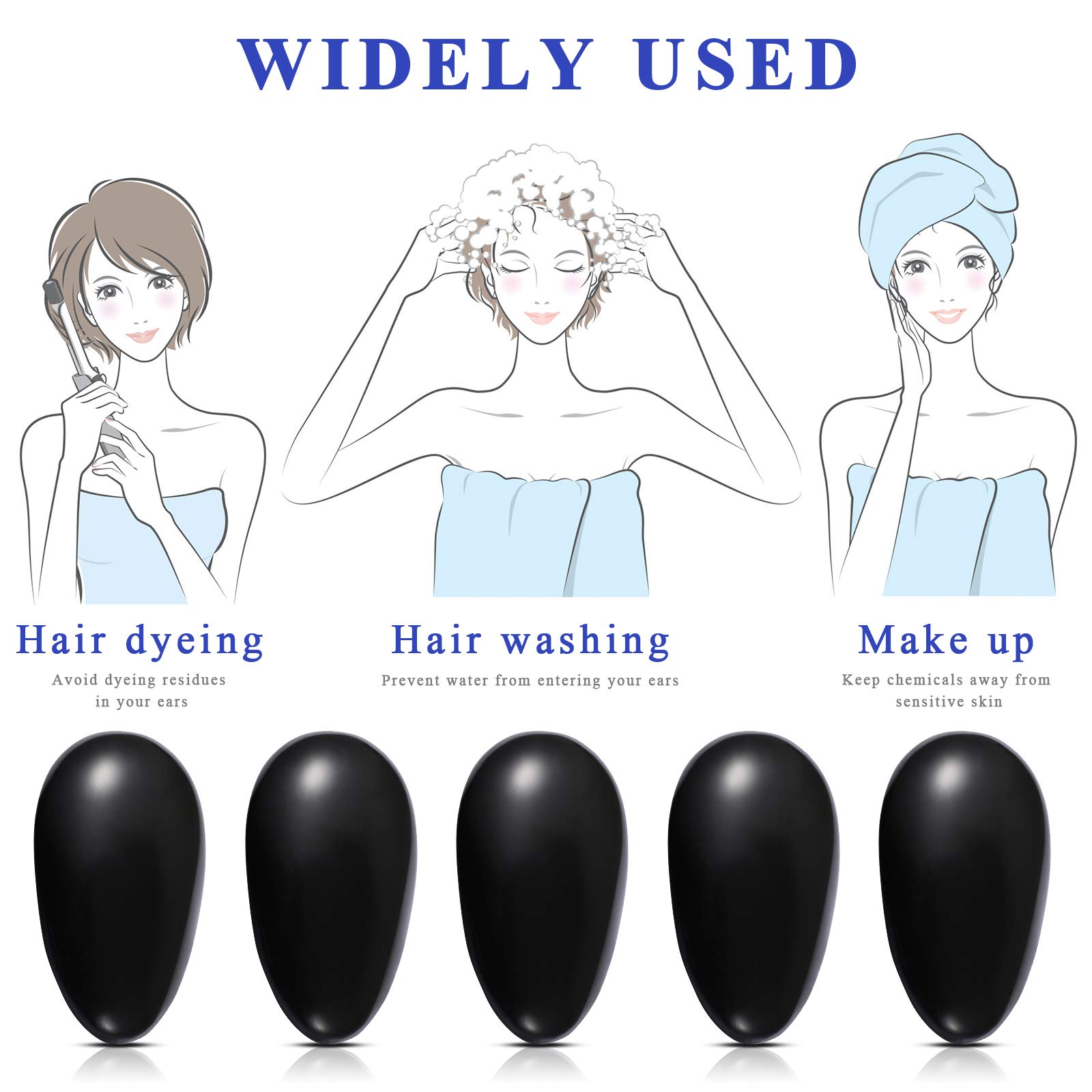 20Pcs Hair Dye Earmuffs Plastic Ear Protectors Waterproof Ear Caps Hair Coloring Ear Covers Ear for Barber Home Shower