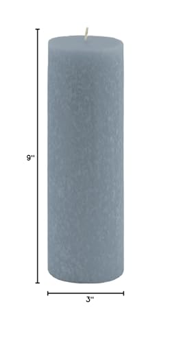Root Candles Unscented Candles Premium Beeswax Blend Pillar Candle, 3 x 9-Inch, Williamsburg Blue