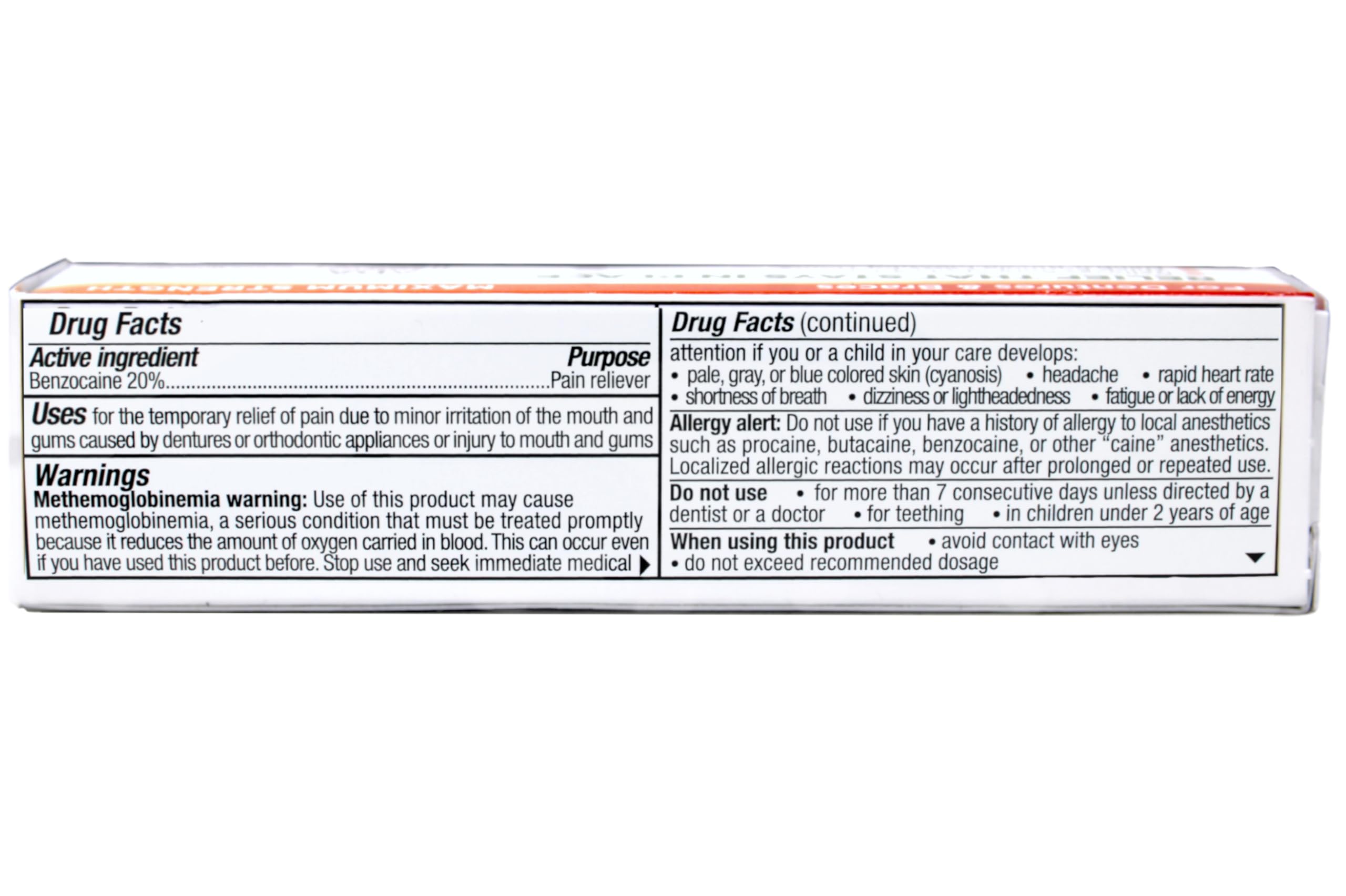 Benzodent Dental Pain Relieving Cream Topical Anesthetic, No Artificial Color & Flavors