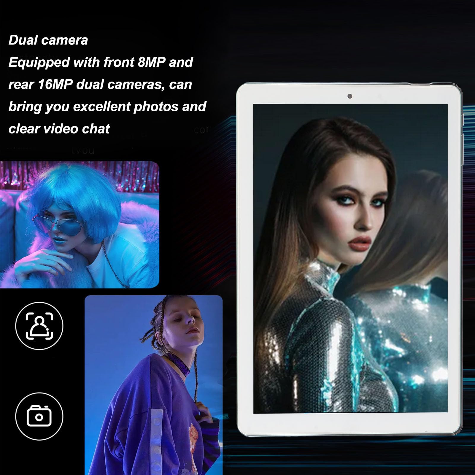 Acogedor 10.1 Inch Tablet for Android 11.0, 2 in 1 Smart Tablet, 5G WiFi 4GB RAM, 64GB ROM, 16MP Dual Camera and Speaker, MT6735 8 Core, HD Touch Display (US Plug)