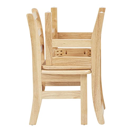 ECR4Kids Three Rung Ladderback Chair, 12in Seat Height , Classroom Seating, Natural, 2-Pack