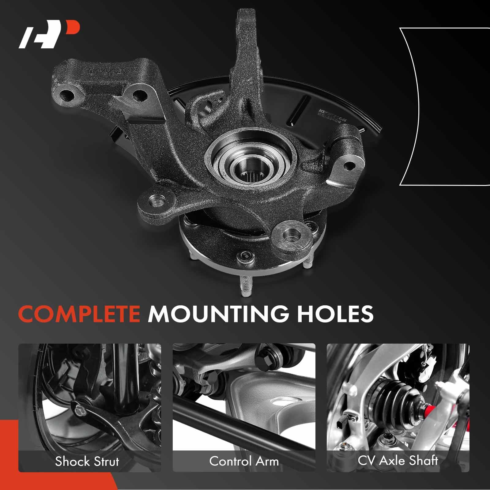 A-Premium 2 x Front Steering Knuckle & Wheel Bearing Hub Assembly Compatible with Ford Escape 05-12, Mazda Tribute 05-06/08-11, Mercury Mariner 05-11, w/5-Lug, Replace # 5L8Z3K185BA, 5L8Z3K186BA