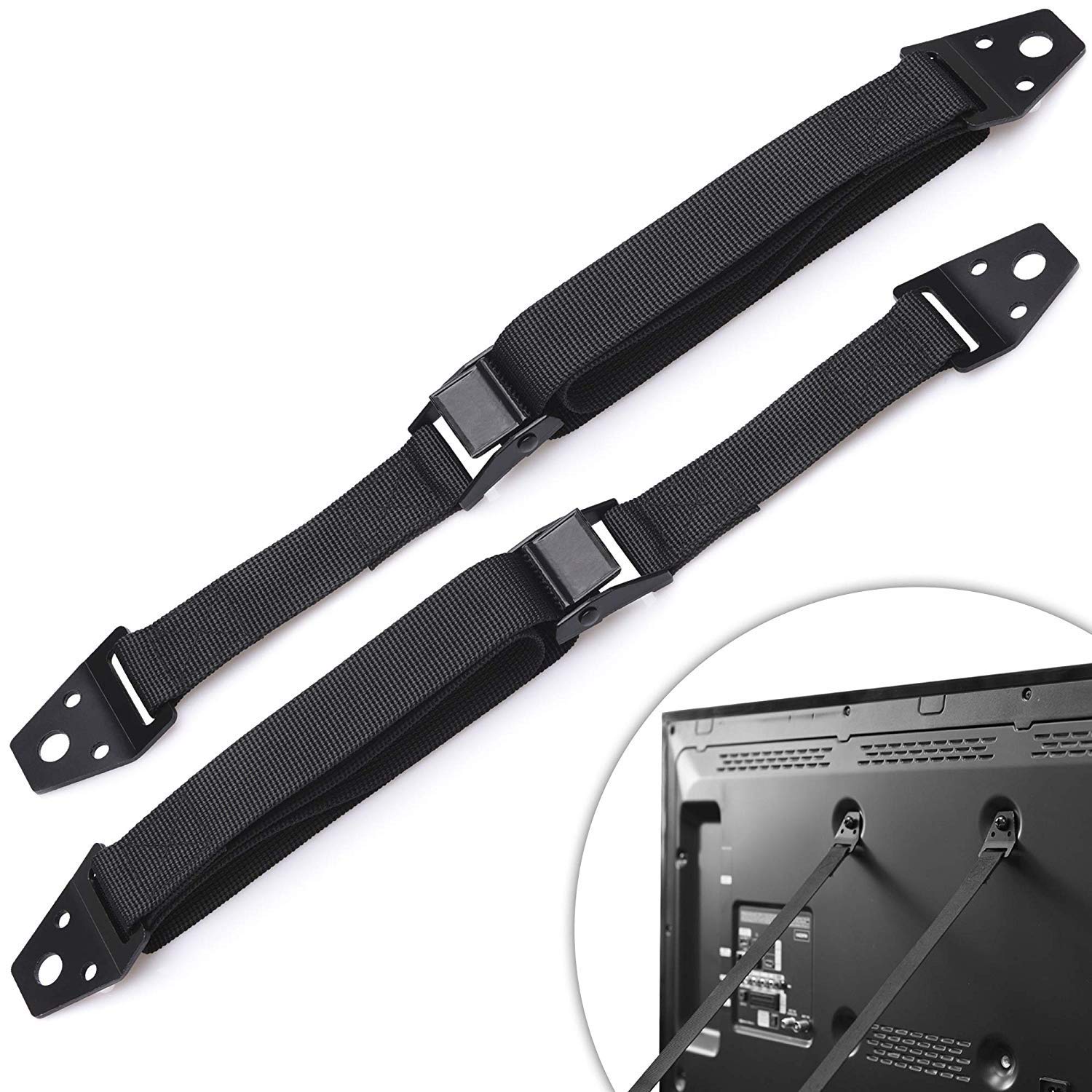 Safety Straps - Anti-Tip Strap - Baby TV Strap - TV Anchor Straps - Secure Strap - TV Earthquake Strap - TV 4 Straps - TV Tether Strap - TV Tip Strap