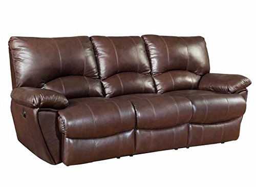 Coaster Clifford Casual Dark Brown Faux Leather Upholstered Double Reclining Sofa (CO-600281), 39" L x 88" W x 38" H