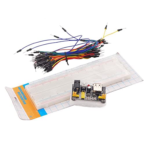 3.3V/5V MB102 Breadboard Power Module MB-102 830 Points Solderless Prototype Bread Board kit 65 Flexible Jumper Wires