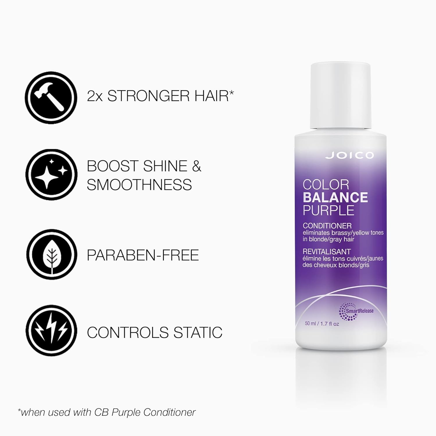Joico Color Balance Purple Shampoo & Conditioner Mini Set, For Cool Blonde or Gray Hair