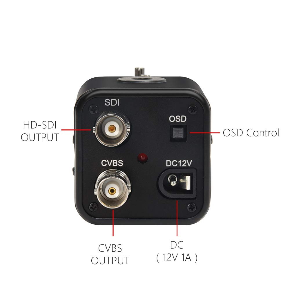 MOKOSE Mini SDI Camera, HD-SDI 2 MP 1080P HD Digital CCTV Security Camera, 1/2.8 High Sensitivity Sensor CMOS with 2.8-12mm Manual Varifocal HD Lens