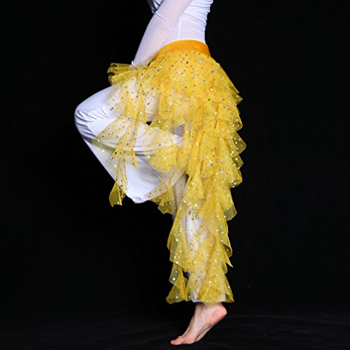 2022 Party Belly Dance Hip Scarf Waist Belt Skirt for Women/Children(Yellow) Medium