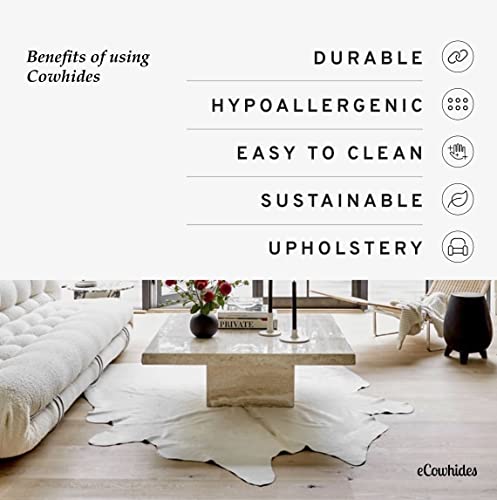 ecowhides | Genuine Cowhide Rug, Cowskin, Brindle White Belly, Western Home Decor, Premium Quality, Living Room Accessories, (X-Large) 7 x 6 ft