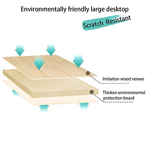 Bed Desk Laptop Living Room Bay Window Table Solid Wood Legs,Curved Recessed Design,Non-Slip Cotton Pad,Mute,Office Dining Table(Ship from US!)