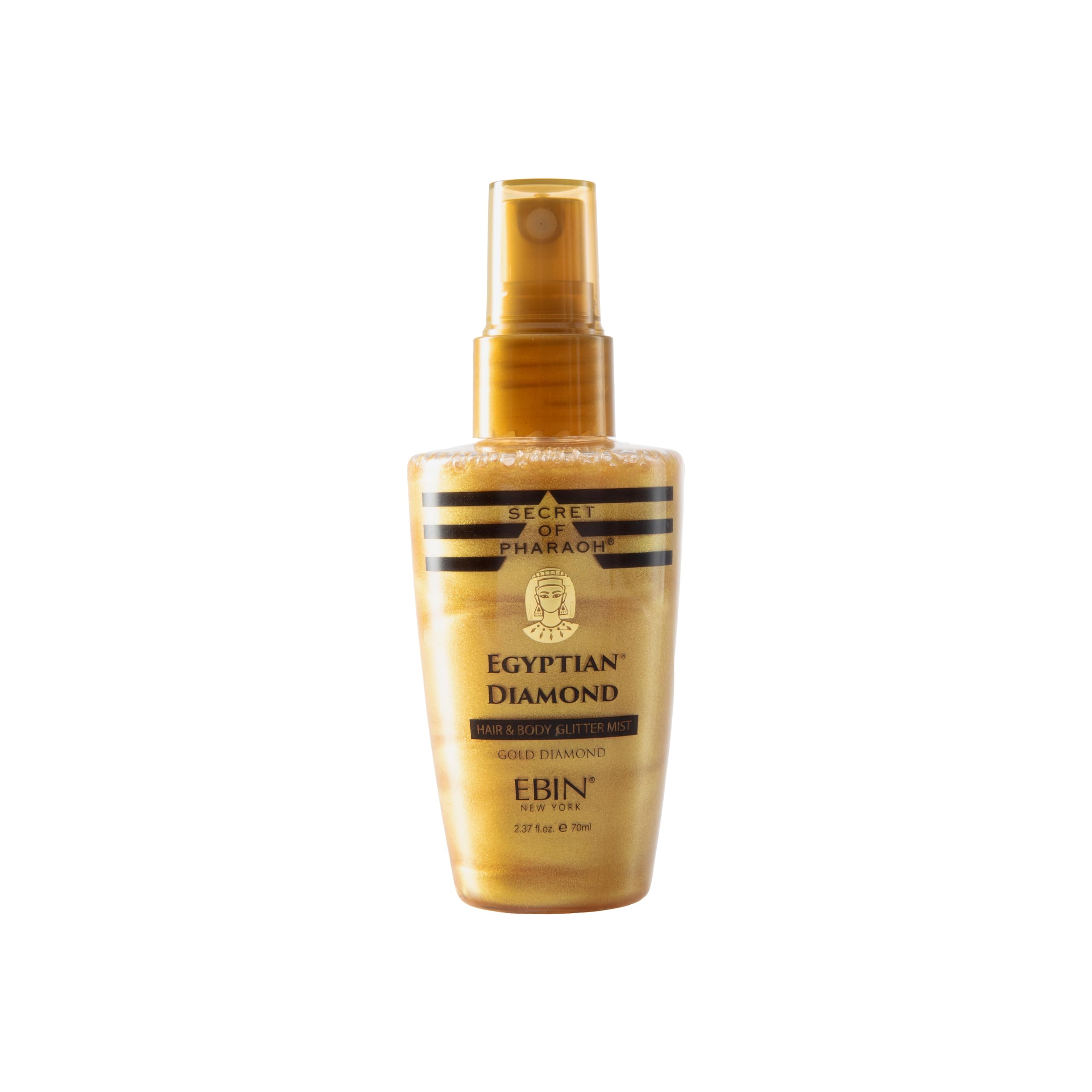 EBIN NEW YORK Egyptian Diamond Hair, Face & Body Glitter Mist - Gold 2.37oz | Quick-Drying, Long-Lasting Shiny Spray for Clothes, Rave, Festival, Travel Essentials | TikTok Trend Items