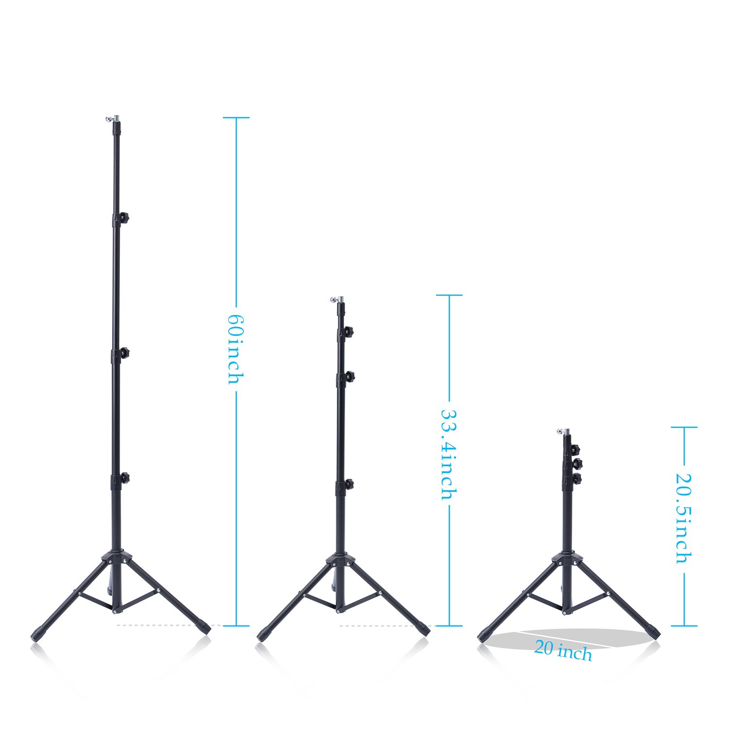 T-SIGN IPad Tripod Stand, Reinforced Foldable Floor Tablet Stand, Height Adjustable 360° Rotating Mount for All 7 to 12 Inches Tablets, Carrying Case, Phone Holder, Bluetooth Remote Control