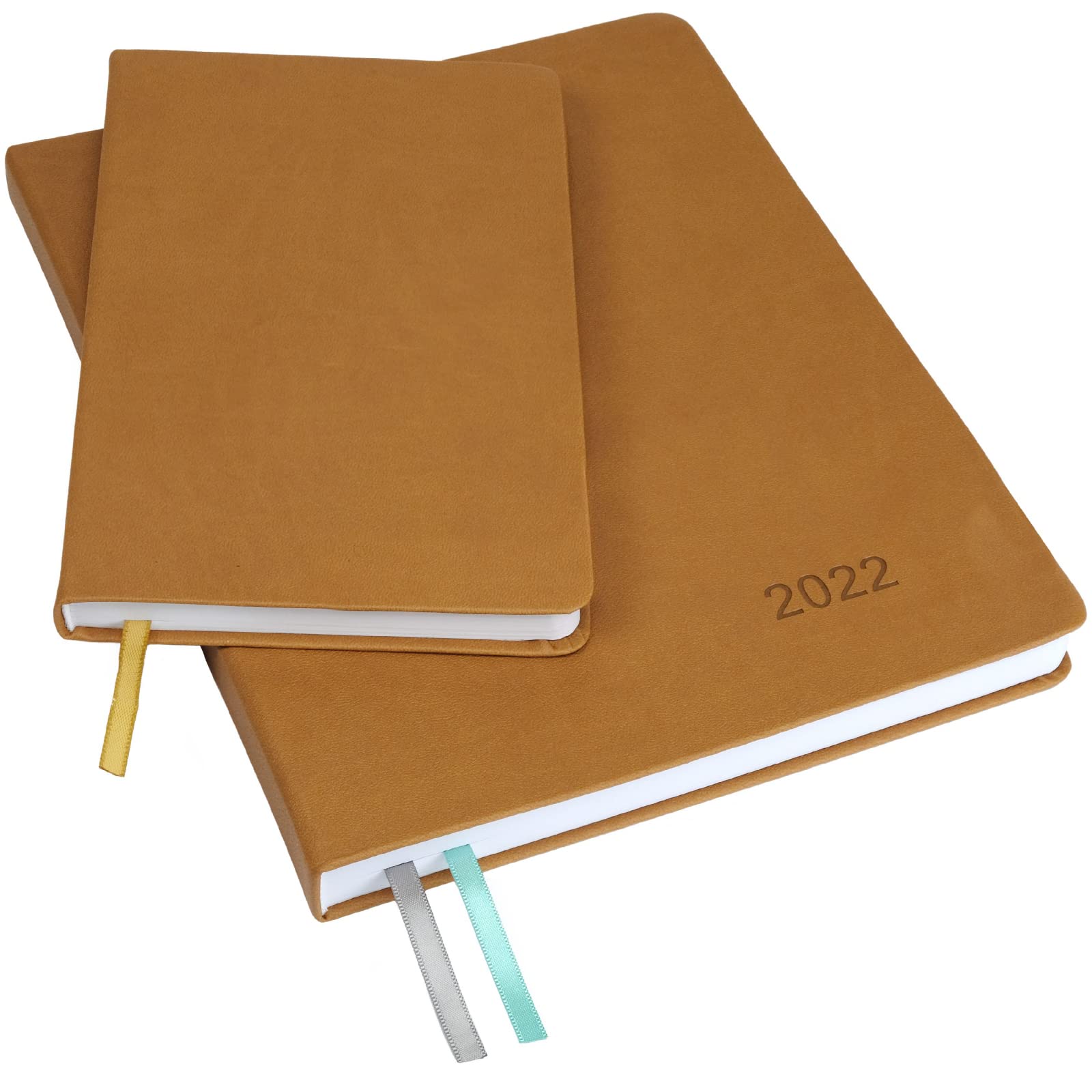 2022 Planner: Extra Thick Paper 8"x10" Resolute Planner with, 14 Months (November 2021 Through December 2022) Weekly Calendar/Weekly Planner Organizer with 5"x8" Journal (Brown)