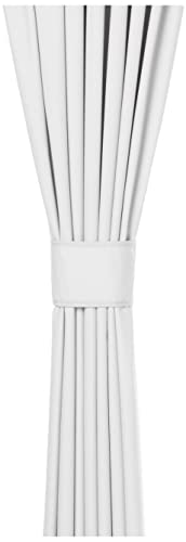 Amazon Basics Room Darkening Blackout Window Curtains with Back Tab Hanging Loops - 52" x 63", White