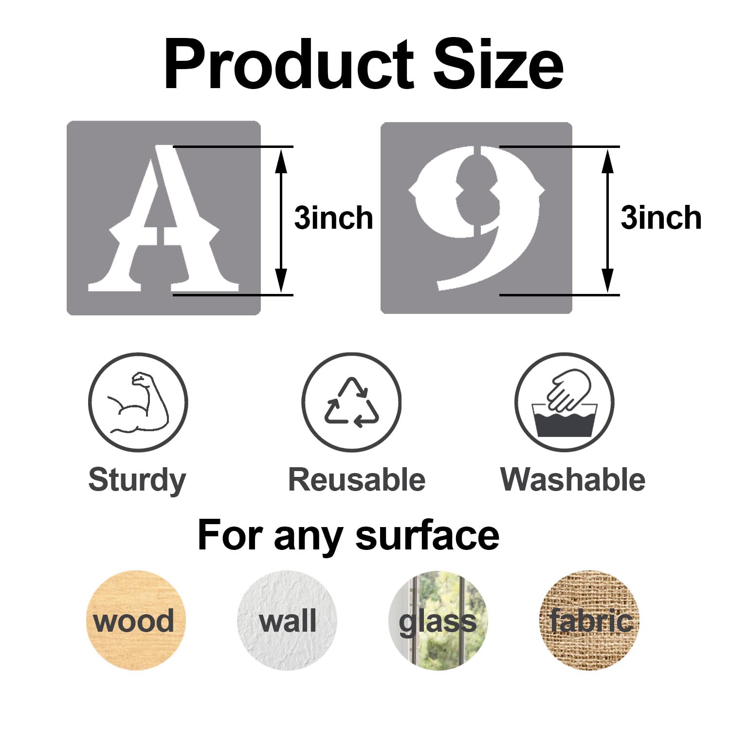4 Inch Letter Stencils Number Stencil Reusable Alphabet Stencils Craft Templates for Painting on Wood Wall Fabric Rock Chalkboard Sign DIY Art Projects