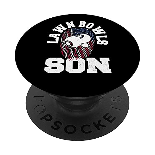 American Flag Fingerprint Patriotic Sports Lawn Bowls Son PopSockets Swappable PopGrip