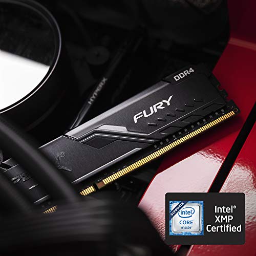 HyperX Fury 32GB 3200MHz DDR4 Ram CL16 DIMM Black Desktop Memory with low-profile heat spreader