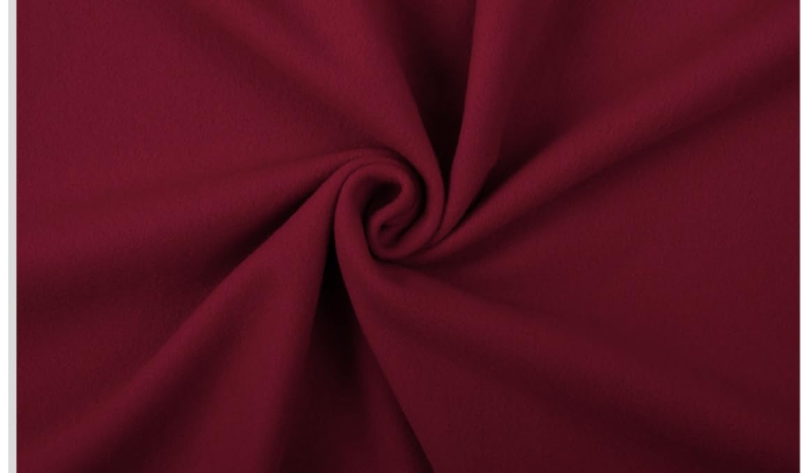 Tuva Textile Bolt of Real Quality Coating Red Color Wool Fabric, 2 Yard pre Cut