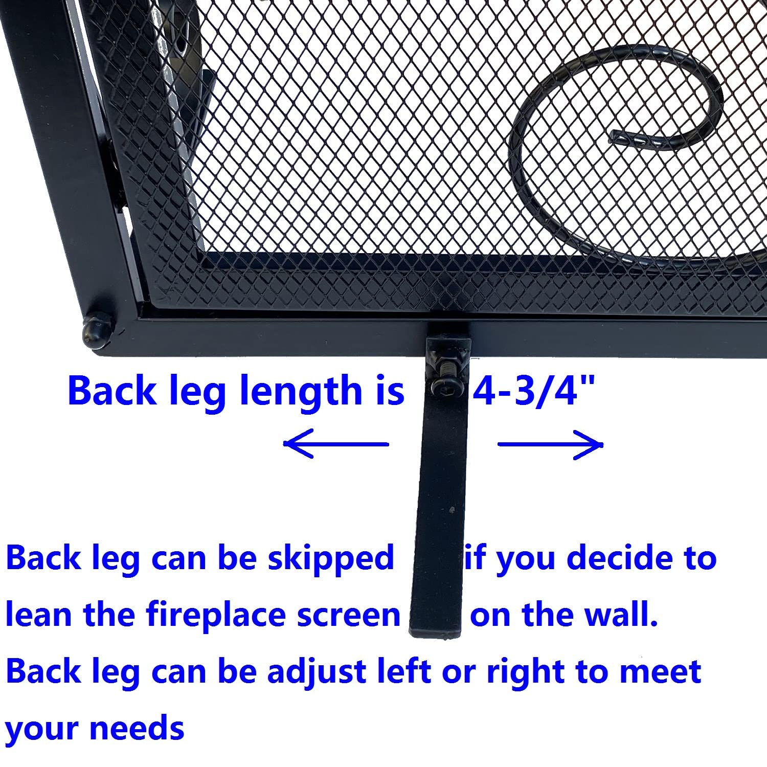 Black Fireplace Screen with Doors Fireplace Cover Screen Fireplace Screens Decorative Large Flat Guard Fire Screens Metal Mesh Wrought Iron Fire Place Panels Wood Burning Stove Accessories