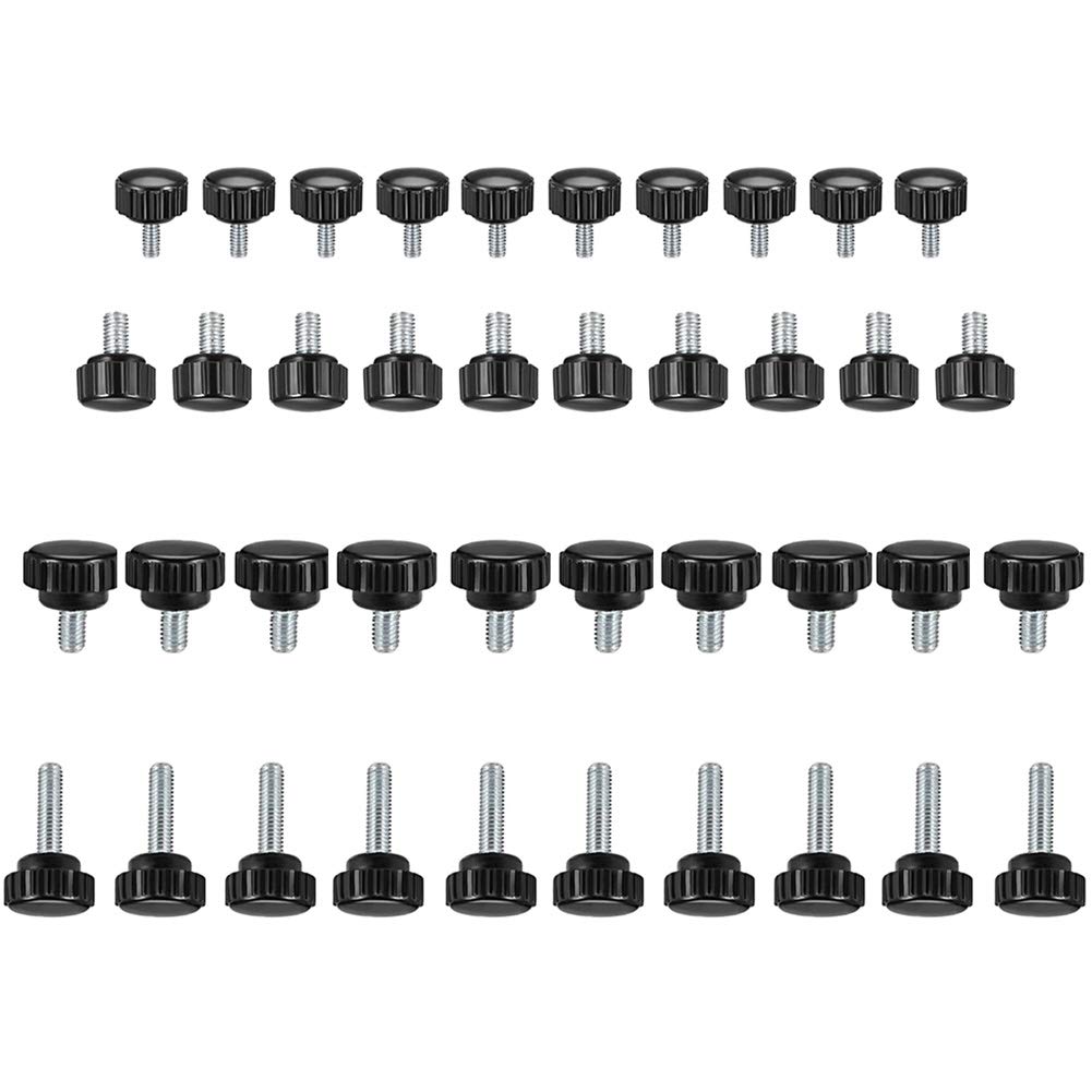 Lependor M4x12 M5x12 M6x12 M6x20 Threaded Knurled Thumbscrew Grip Knobs Thumb Screw for Machinery Latche (M4 M5 M6 Threaded Knurled Thumbscrew)