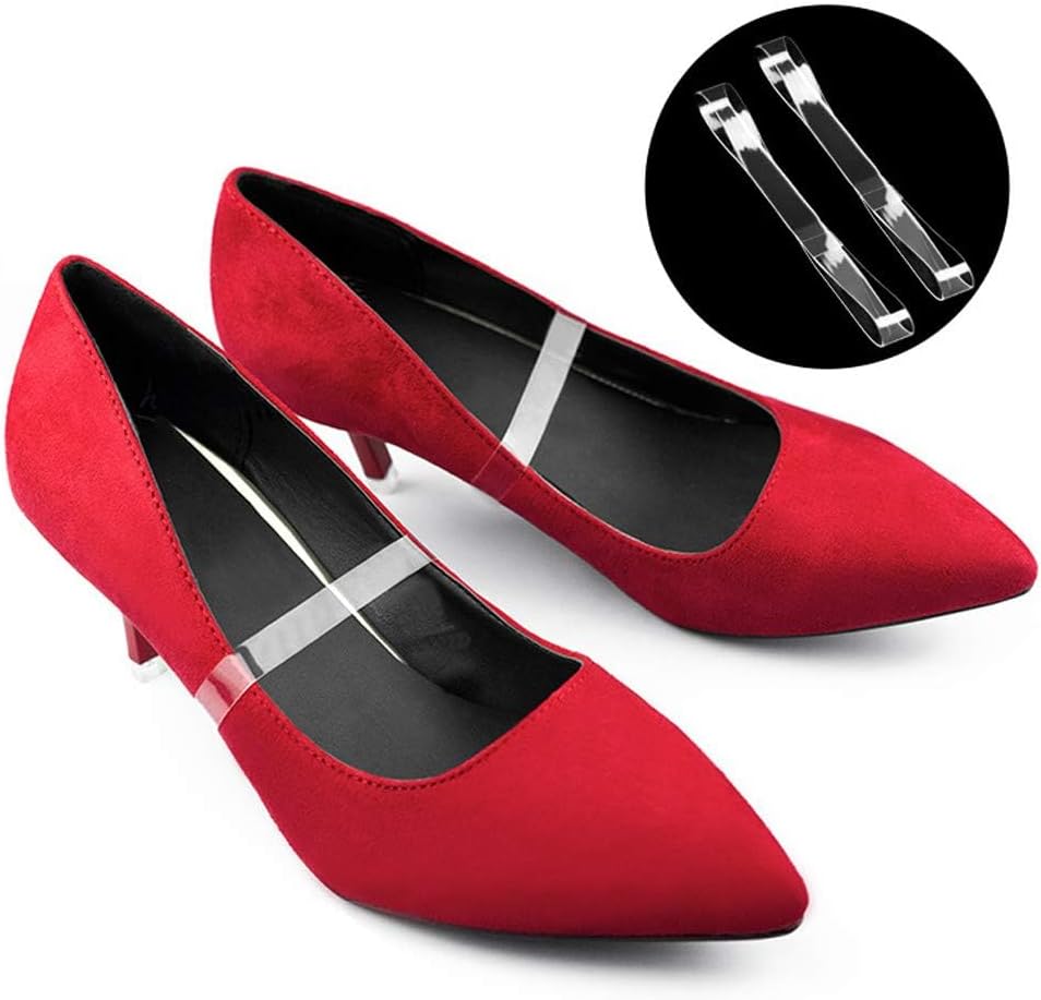 5 Pairs Womens Transparent Silicone Invisible Shoe Strap Elastic Shoes Band High Heels Anti-loose Shoelace for Holding Loose High Heel