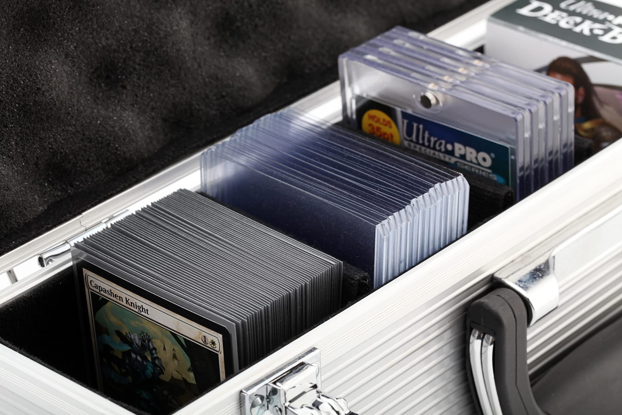 Black Metal Storage Case for TCG, Deck Box, MTG, Magic, FaB, Yugioh, Trading Cards, toploader, EDH, Commander, PTCG, TCG
