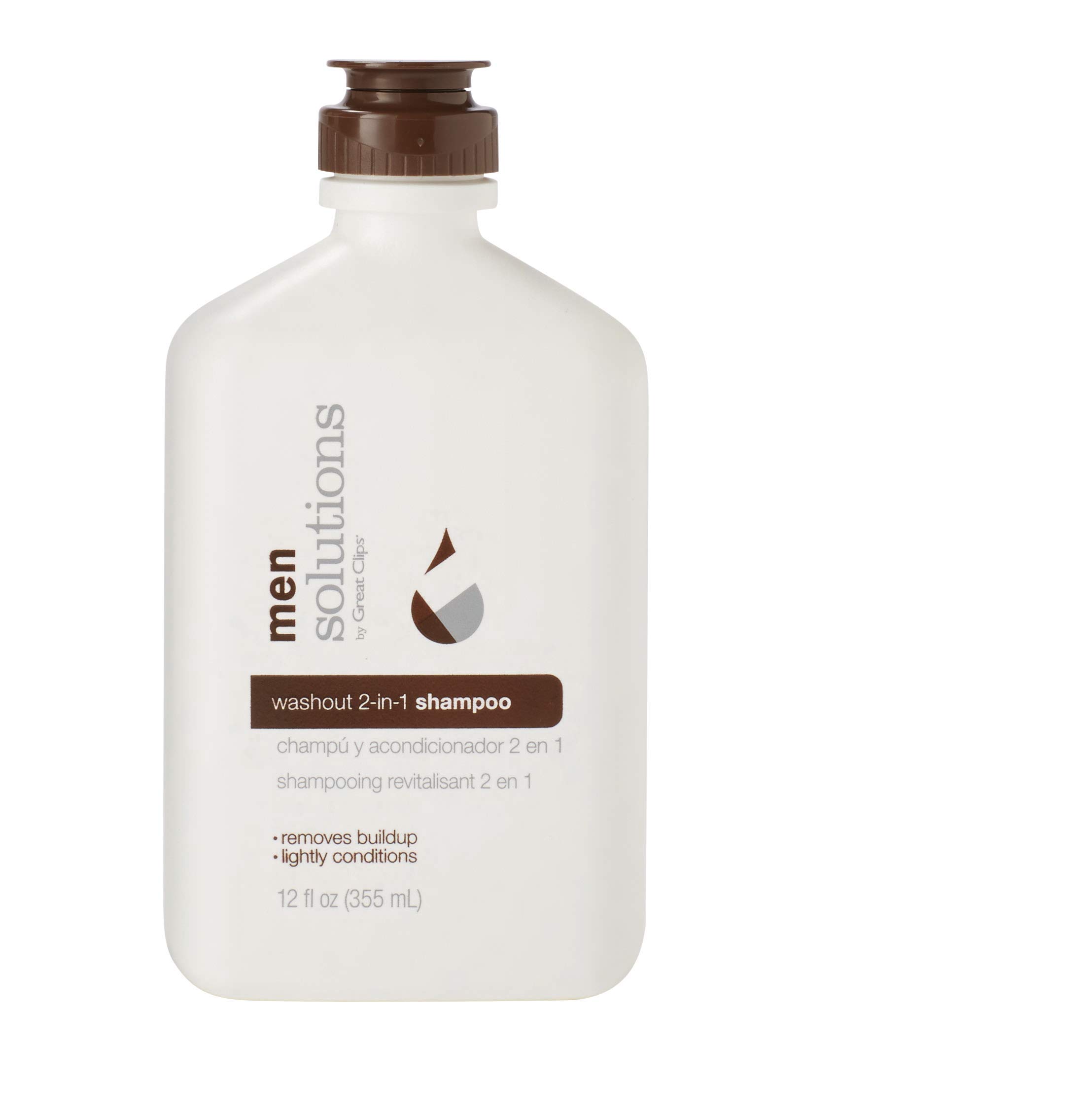 GREAT CLIPS Solutions Men's Washout 2-in-1 Shampoo, 12oz | Daily Shampoo & Conditioner for Men | Breaks Down Excess Styling Product & Gunk