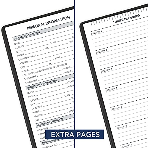 2022 Daily Appointment Book & Planner by AT-A-GLANCE, 5" x 8", Small, Black (7080005)