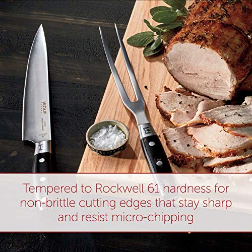 WOLF GOURMET Carving Knife and Fork Set, Ergonomic for Comfort and Control, Forged High-Carbon Stainless Steel, Durable (WGCU211S)