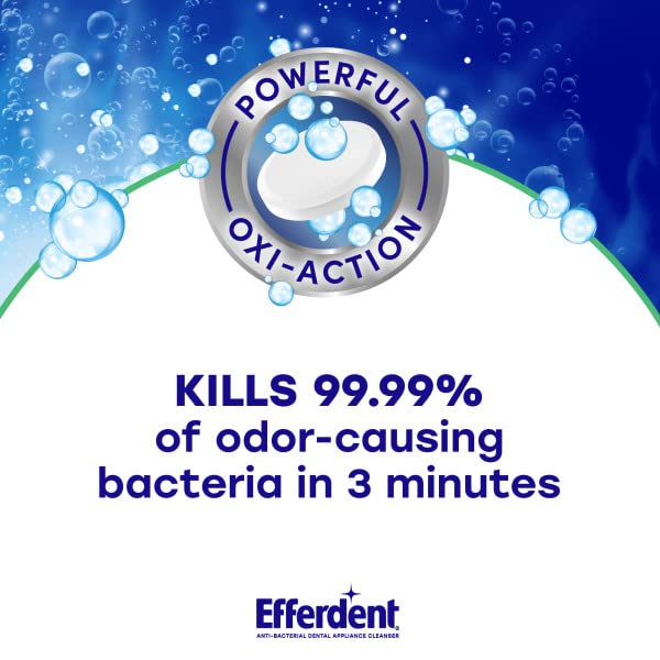 efferdent Retainer Cleaning Tablets, Denture Cleaning Tablets for Dental Appliances, Minty Fresh & Clean, 90 Count, New Packaging - PACKAGING MAY VARY (Pack of 2)