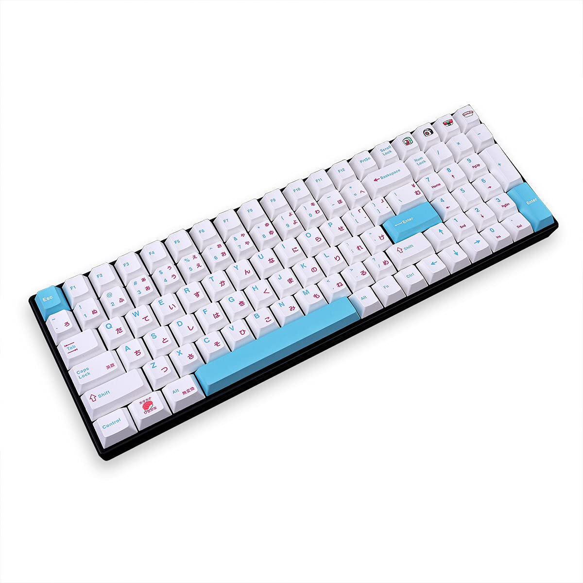 PBT White Japanese Keycaps 135 Keys Dye Cherry Profile with Key Puller Suitable for 104/87/84/61 60% MX Cherry Gateron Gaming Keyboard(135 Keycaps)